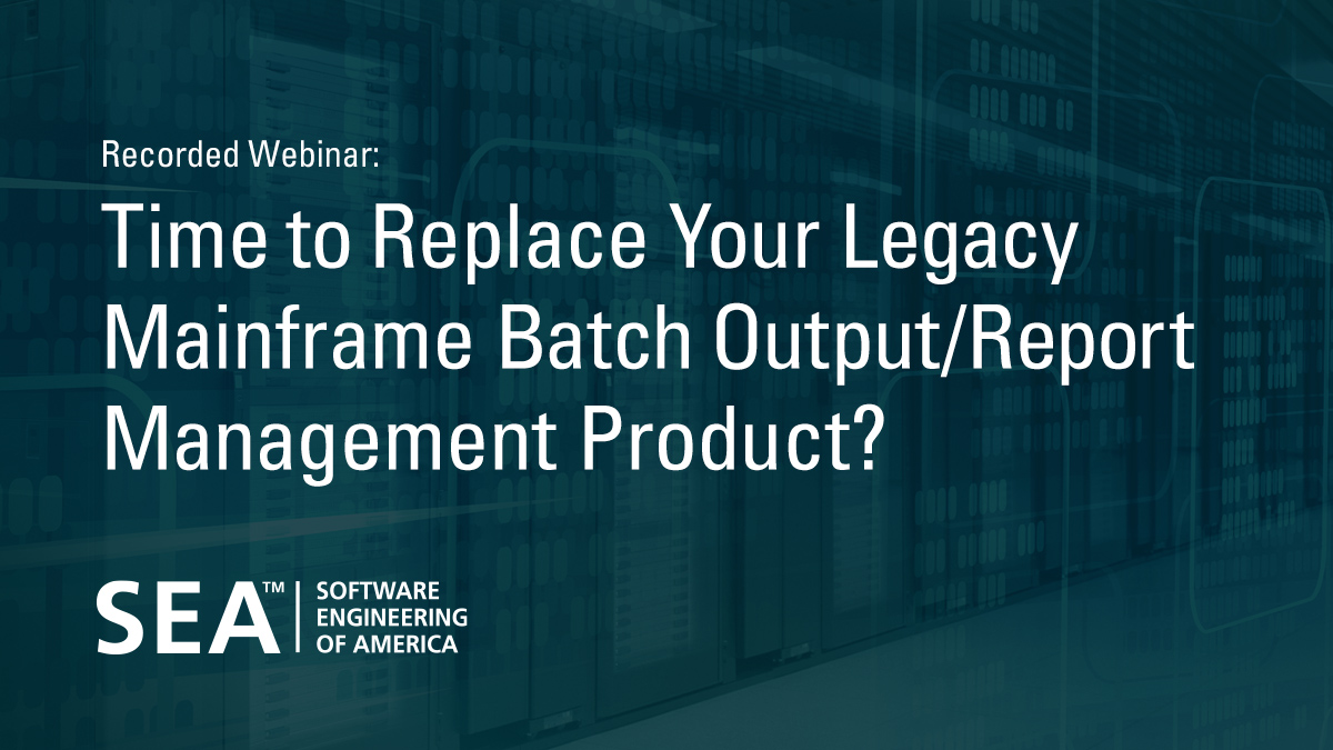 On Demand--Time to Replace Your Legacy Mainframe Batch Output/Report ... On Demand--Time to Replace Your Legacy Mainframe Batch Output/Report ...